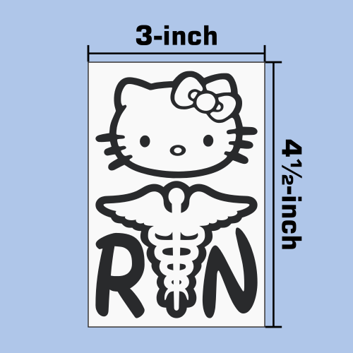 3 Inch Hello Kitty Rn Nurse Vinyl Window Decal | eBay
