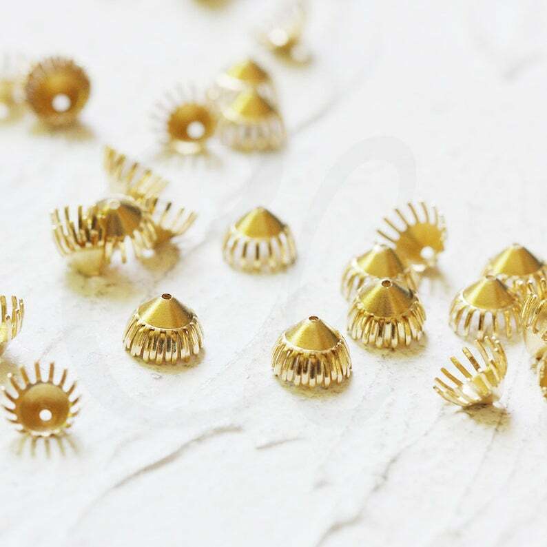 40 Pieces Raw Brass Bead Caps-7x5mm (4426C-Q-56) | eBay