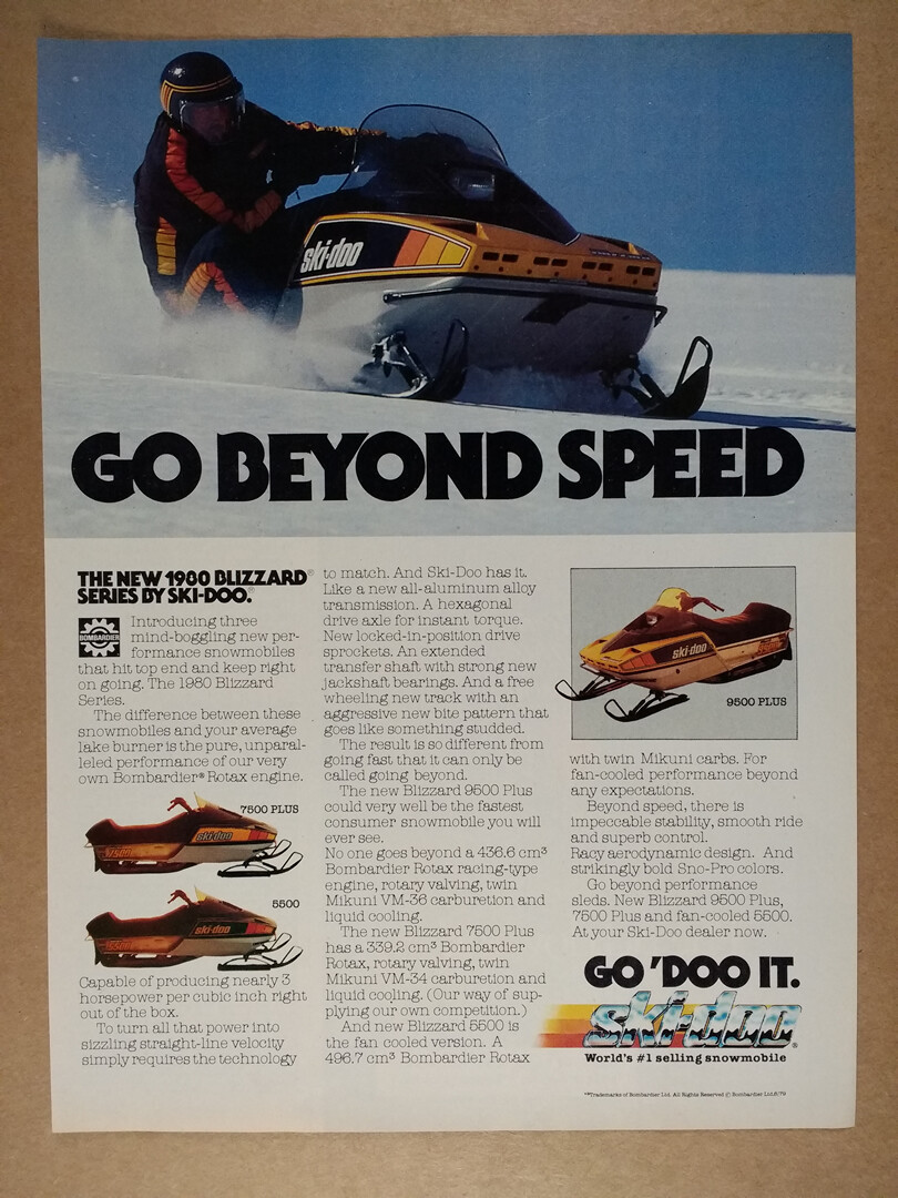 1980 Ski Doo Snowmobiles Ski Doo Blizzard 5500 Snowmobile | Vintage