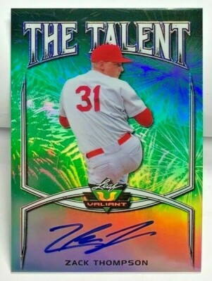 Zack Thompson 2019 Leaf Valiant GREEN Refractor Autograph Auto#d 20/99 ...