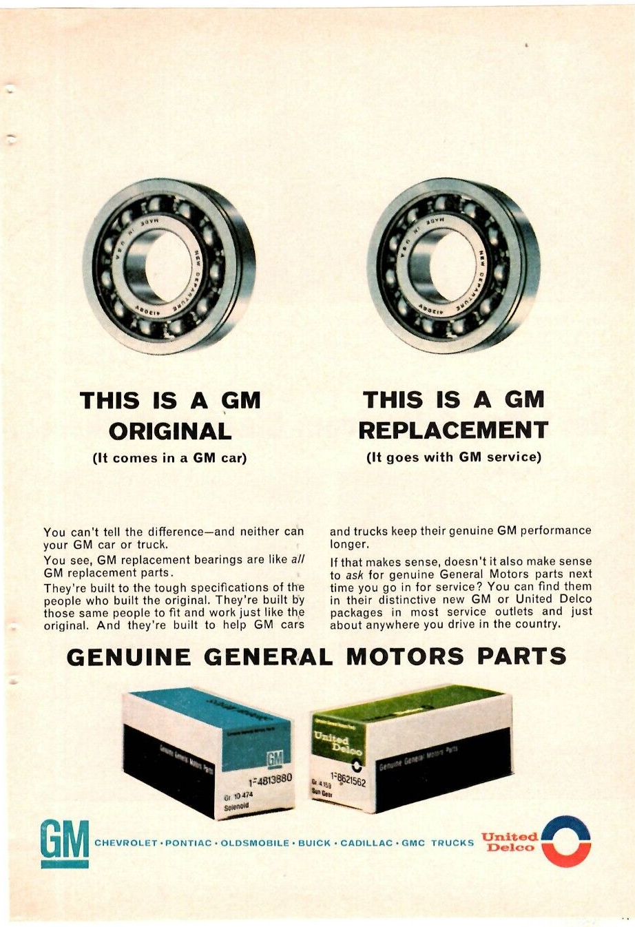 1964 Print Ad GM Genuine General Motors Parts United Delco | eBay