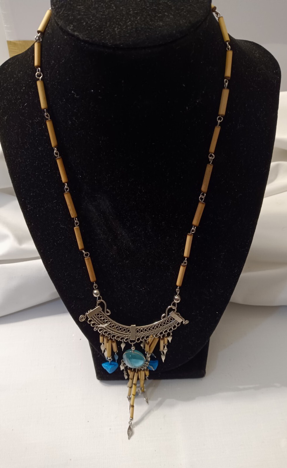Peruvian Bamboo & Semi Precious Stone Hand Wired Tass… - Gem
