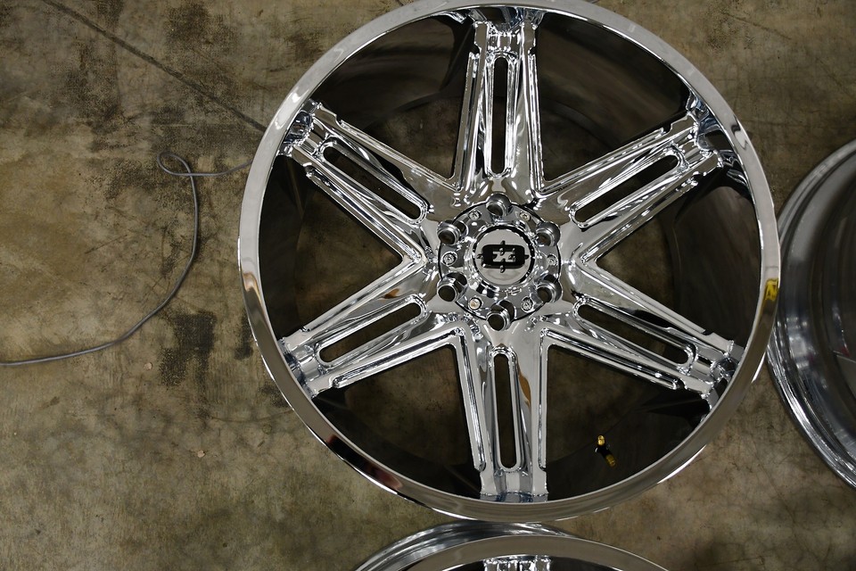 Set 4 22" Vision Off-Road 363 Razor Chrome Wheels 22x10 5x5 Lifted Rims ...