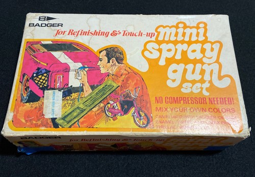 Vintage 1970's Badger Mini Spray Gun Set PAINT KIT air brush | eBay