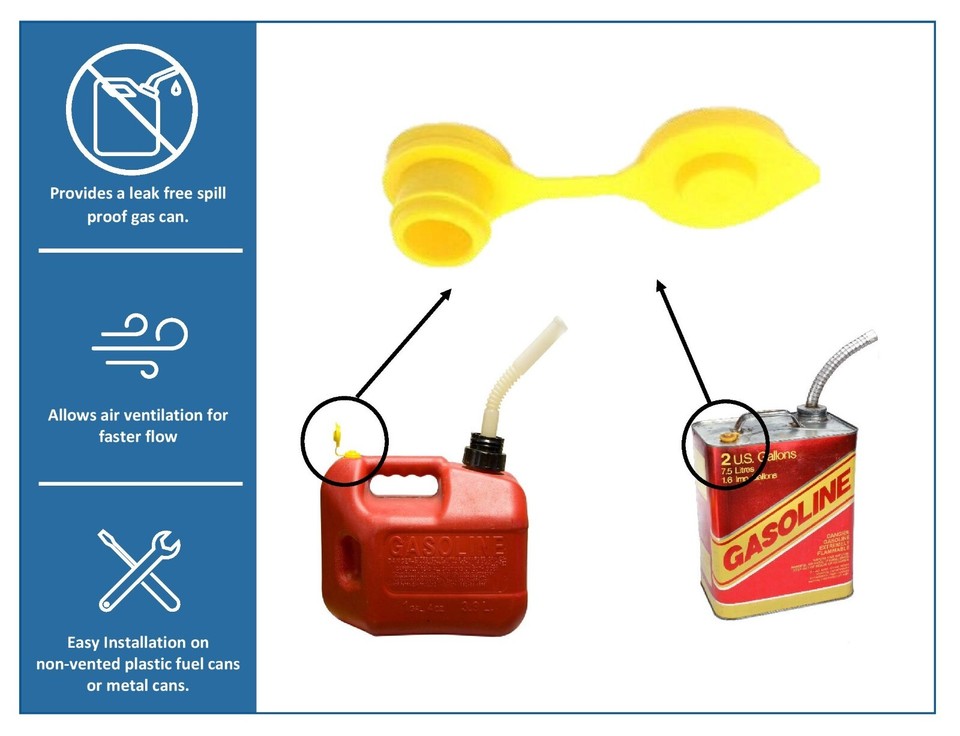 Universal Yellow Vent Cap for Gas Diesel Water Fuel Can Jug Air Vent ...