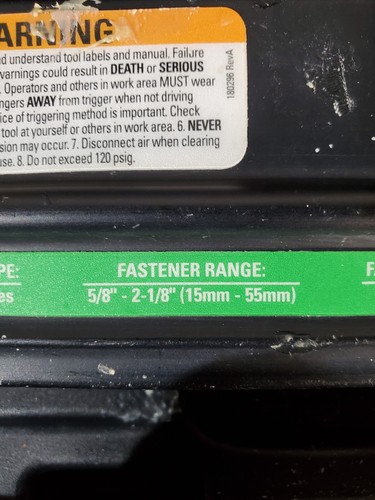 Bostitch BT1855 18 Gauge BT13XX Series 5/8'-2/1/8" 15mm-55mm Brad ...