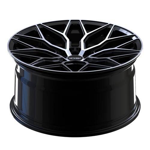 SET(4) OS WHEELS Si01 21x9 5x112 +30 Gloss Black Machined Audi A6 A7 A8 ...