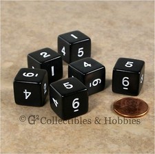 Set of 8 White Binary Dice Numbers 0 & 1 RPG Math Game 16mm Gaming D6 ...