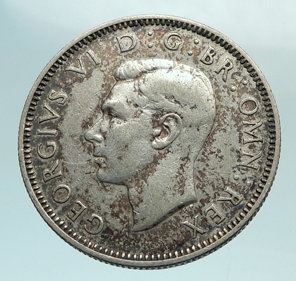 1940 United Kingdom UK Great Britain GEORGE VI Silver Shilling Coin ...