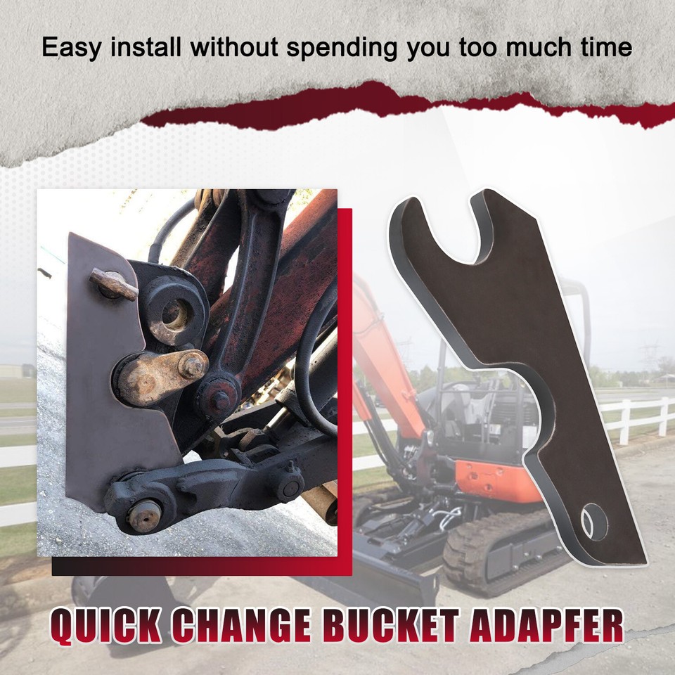 Quick Attach Bucket Ears Attachment U35 KX71 KX91 KX121 KX040 Kubota ...