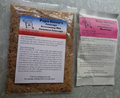 Papa Greco's Summer sausage kit #1-mix and cure. Save 10%!!! | eBay