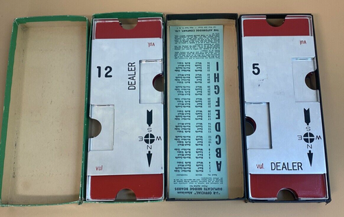 Vintage JR Official Aluminum Duplicate Bridge Boards Set of 8 Board 2-7 ...