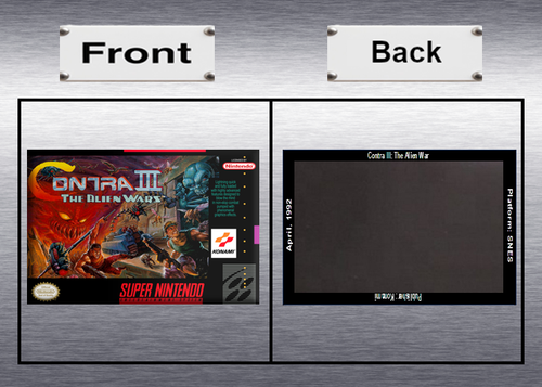 Contra III 3 The Alien Wars Video Game Box Art *SNES* High Quality ...