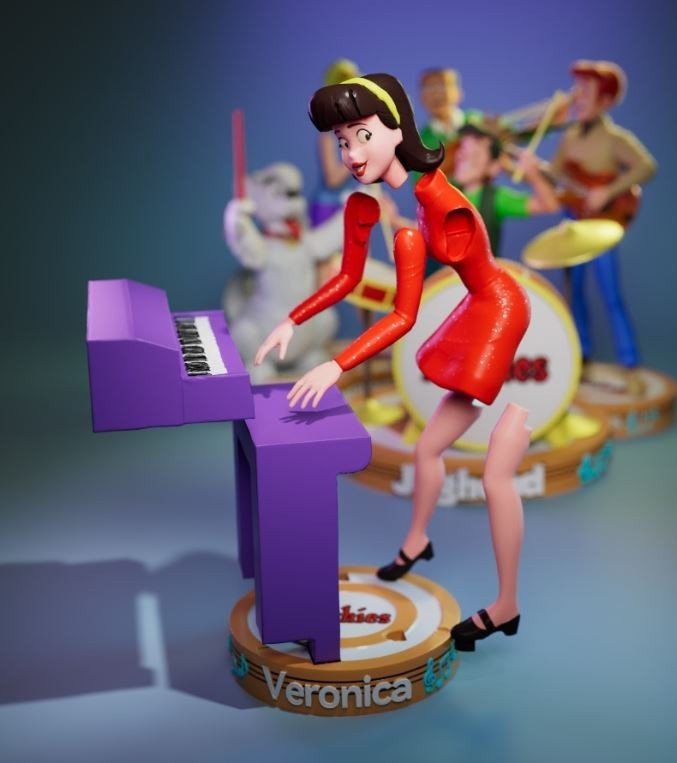 UNPAINTED Archie The Archies Veronica Character Diorama 3d Printed ...