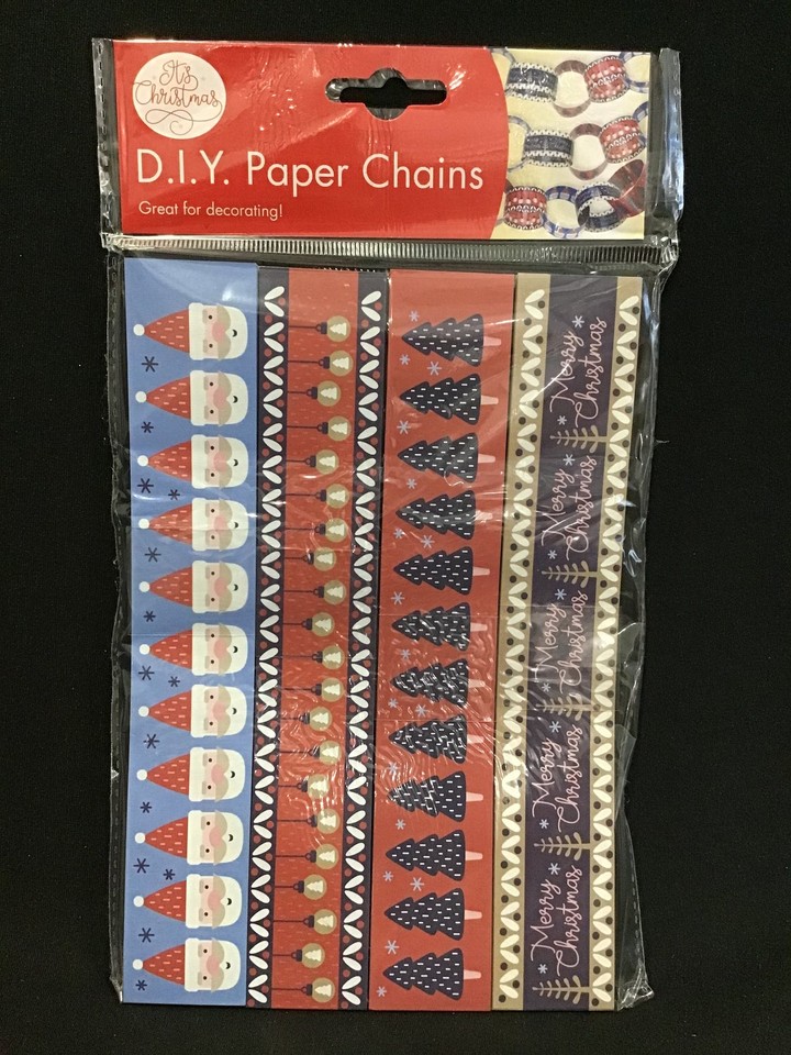 DIY Paper Chains - Merry Christmas/Trees/Santa/Lights - 1 pack | eBay ...