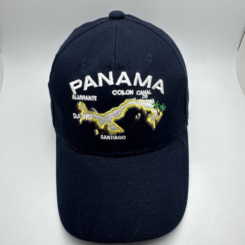 Panama Map Hat Cap Strap Back Blue Destination Causal Outdoors ...