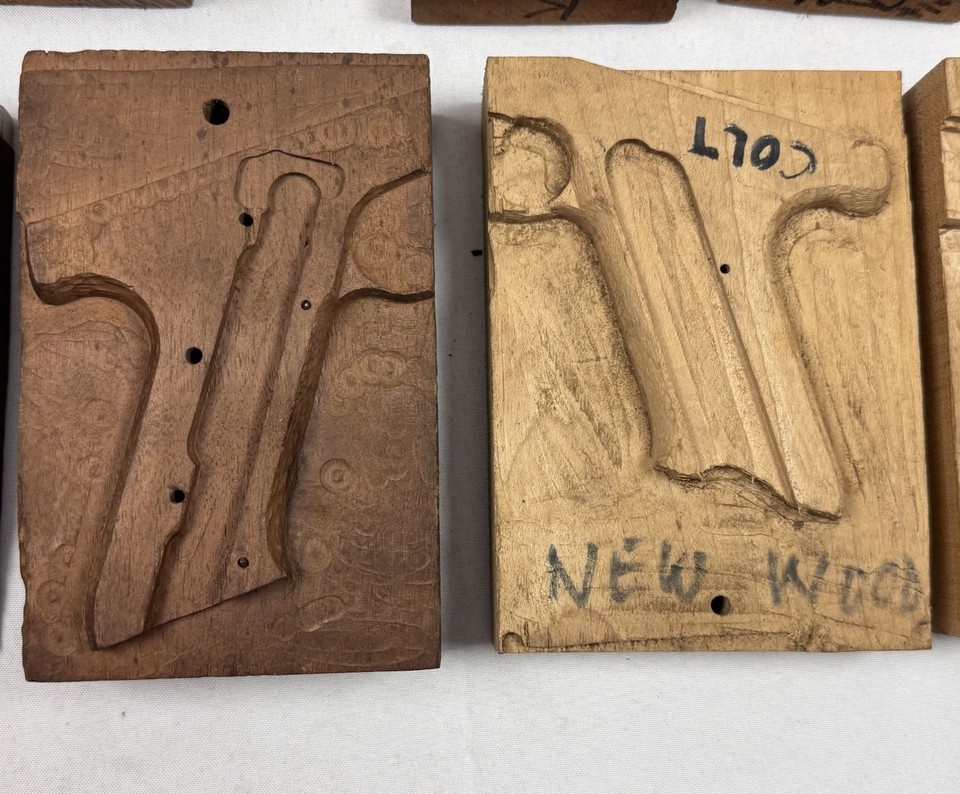Lot of Vintage Handmade Wood Pistol Grip Making Jig Forms & Unfinished ...