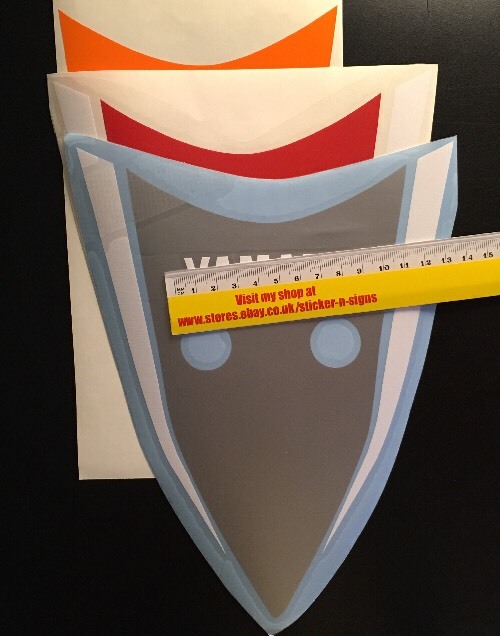 1x stickers Any Two Colours 220mm Tall X 180mm XT125X Rear Shield Most ...