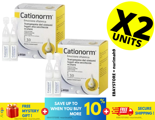 Cationorm Ophthalmic Emulsion 30's X 0.4ml Vial Eye Drops X 2 BOXES | eBay