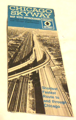 1 Chicago Skyway Map with Interchangees Illinois Brochure VTG ad | eBay