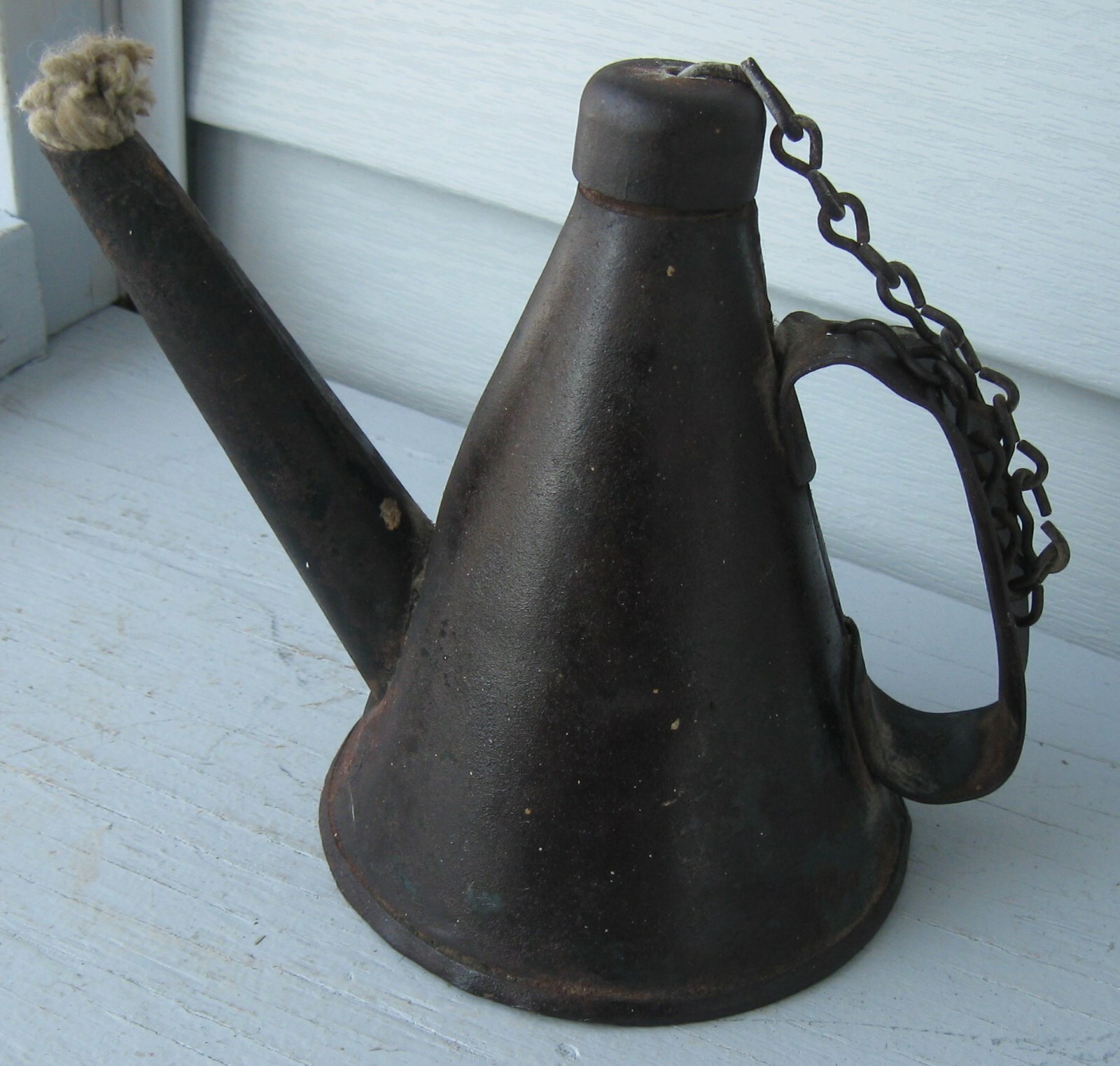 ANTIQUE PITTSBURG PA GEM MFG CO. TEAPOT MINORS LAMP OIL WICK&CHAIN ...