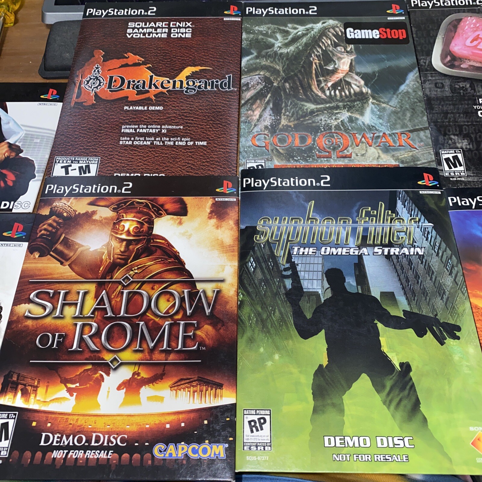 Ps2 Demo Disc Lot Complete 8 Discs W/ Sleeves Drakengard God Of War ...