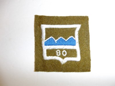 a0047 WW1 US Army 80th Infantry Division Shoulder Patch Blue Ridge PC5 ...