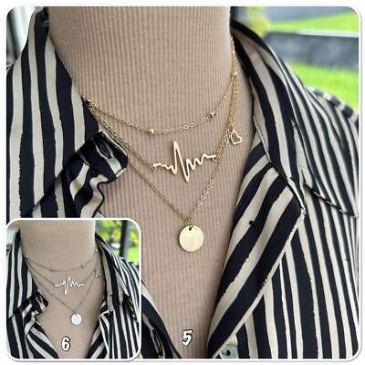 Collier plusieurs rangs pendentif cœur - Ateliersdisa | eBay