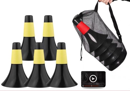 5 x Rip Cones with Grip basketball dribbling agility training Yellow ...