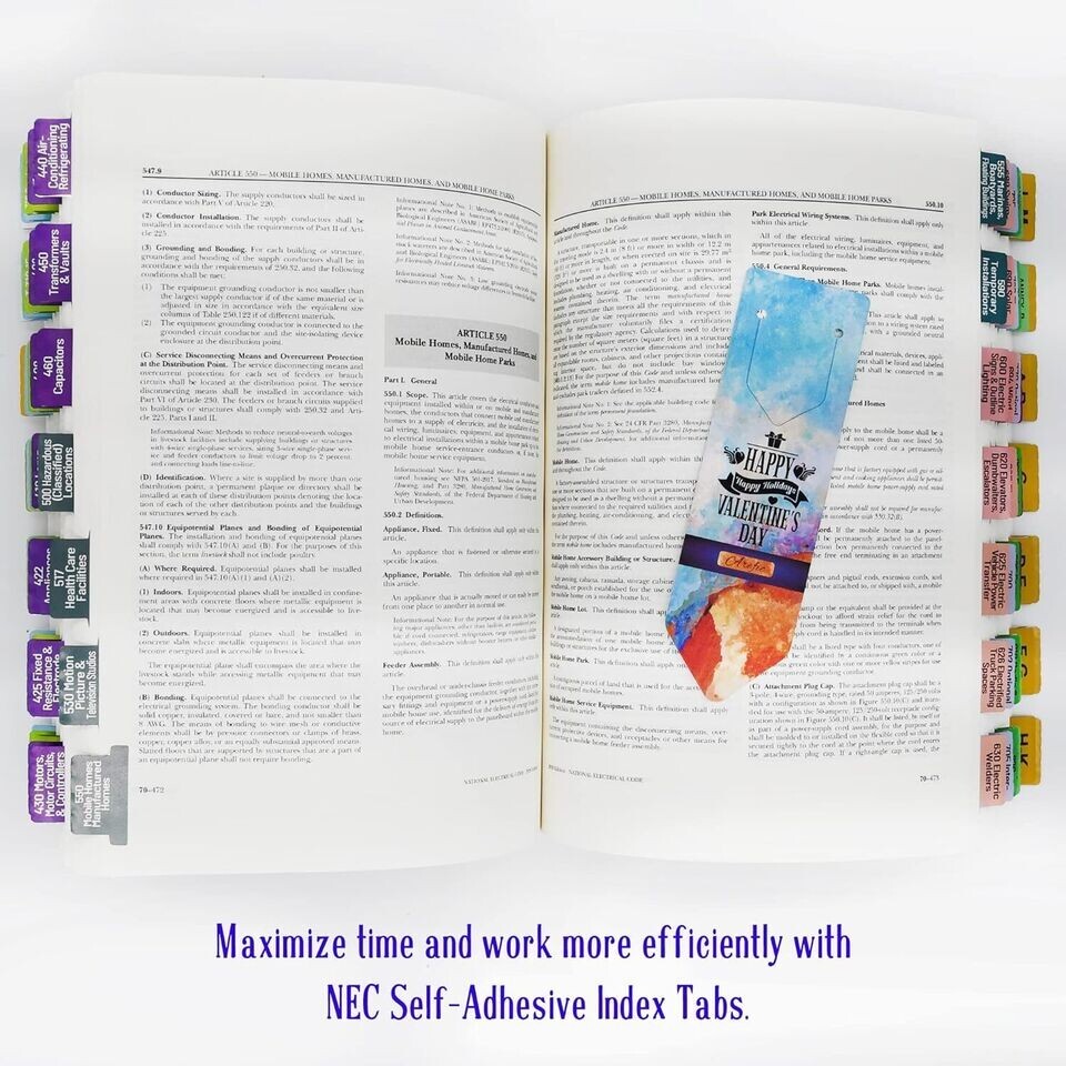 2023 NEC Code Book Tabs, NFPA 70 National Electrical Code Pre-Printed ...