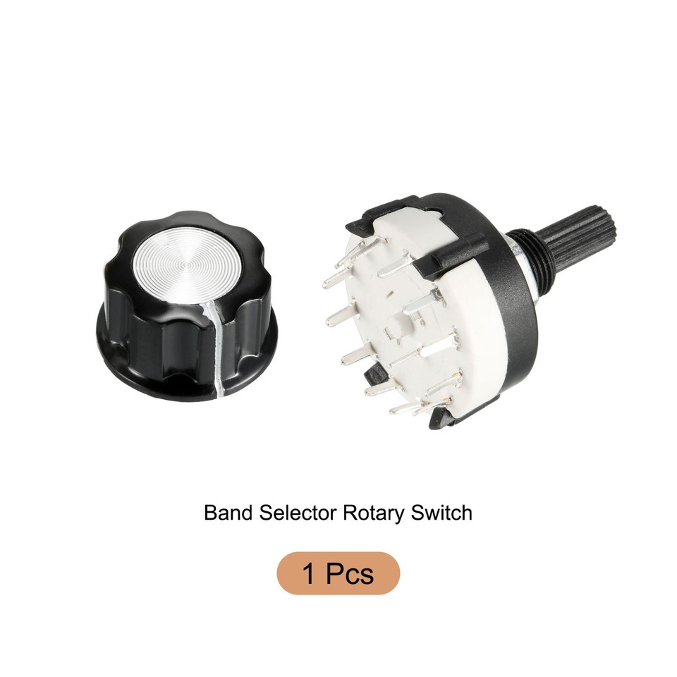 Band Selector Rotary Switch w Knob 1P12T 1 Pole 12 Throw Single Deck ...