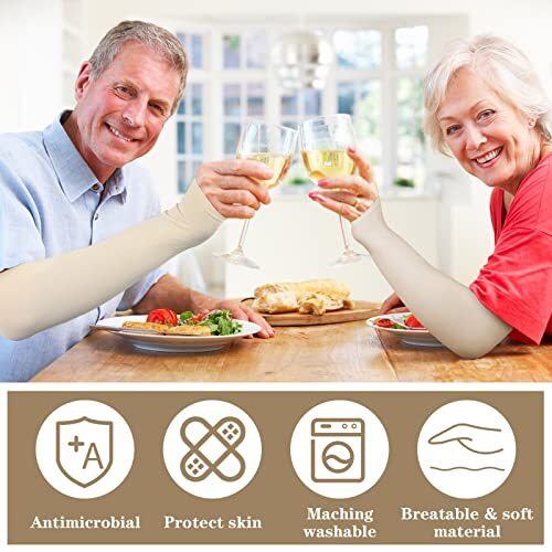 8 Pairs Elderly Skin Protector Sleeves Tear Bruise Protective Arm ...