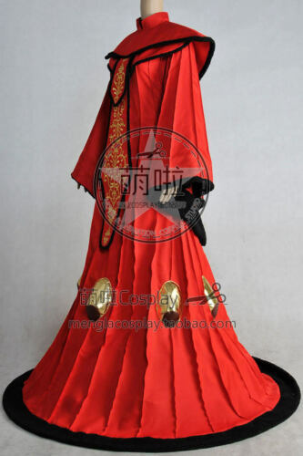 Star Wars Phantom Menace Padme Amidala Cosplay Costume Red Queen Dress ...
