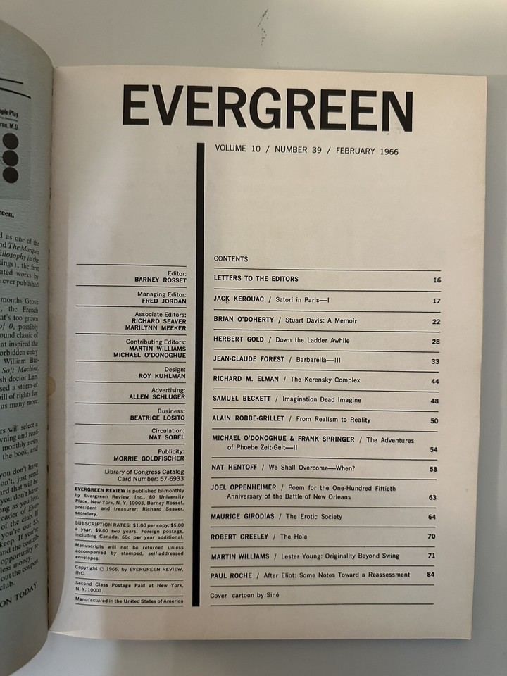1966 February Evergreen Review Magazine #39 (B18) | eBay