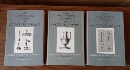 3 - Collected Works Of COUNT RUMFORD Vo. I, IV, V Sanborn Brown Belknap ...