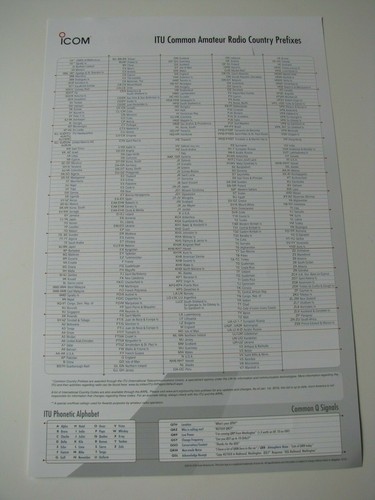 2020 ICOM Ham Amateur Radio Chart VHF UHF HF Band Plan Sheet Wall ...
