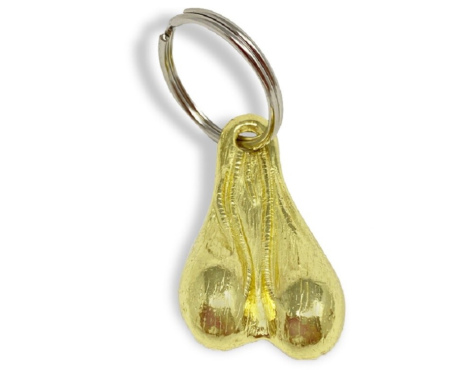 BRASS BALLS Biker's KEY CHAIN Witty Sense of Humor, Stainless Steel ...