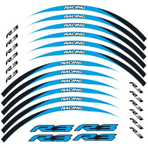Motorcycle stripes Wheel Hub Rim Strip Sticker Decal For YAMAHA YZF R3 ...