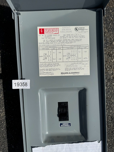 SQUARE D Q2-3225NRB CIRCUIT BREAKER ENCLOSURE TYPE 3R 100 AMP BREAKER ...