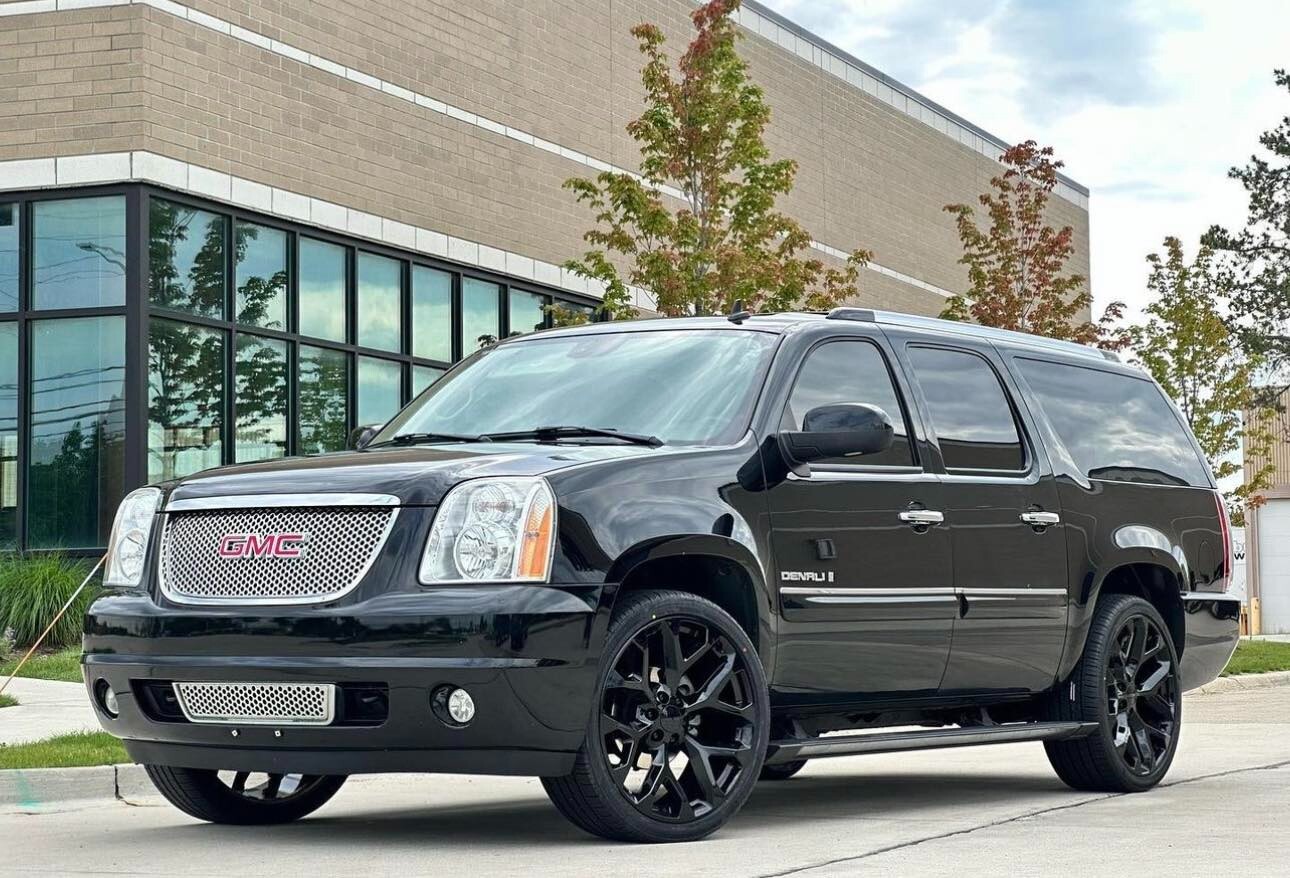 4 NEW - 22x9 GMC Snowflake Rims 5668 Gloss Black Sierra Yukon Denali ...