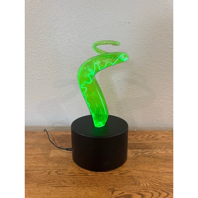 Lumisource Electra Plasma Art Lamp Green Glass Twisted Swirl Light - 16 ...