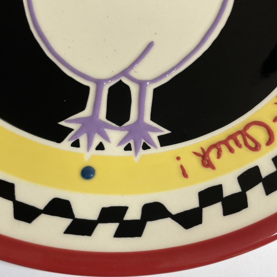 Becky Denny Design Raised Art PLate Platter Chicken Cluck Cluck Cluck ...