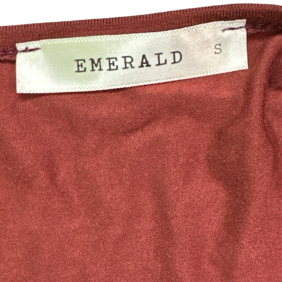 Emerald Blouse Women's Small Burgundy Ruffle and Lace Long Sleeve Top ...