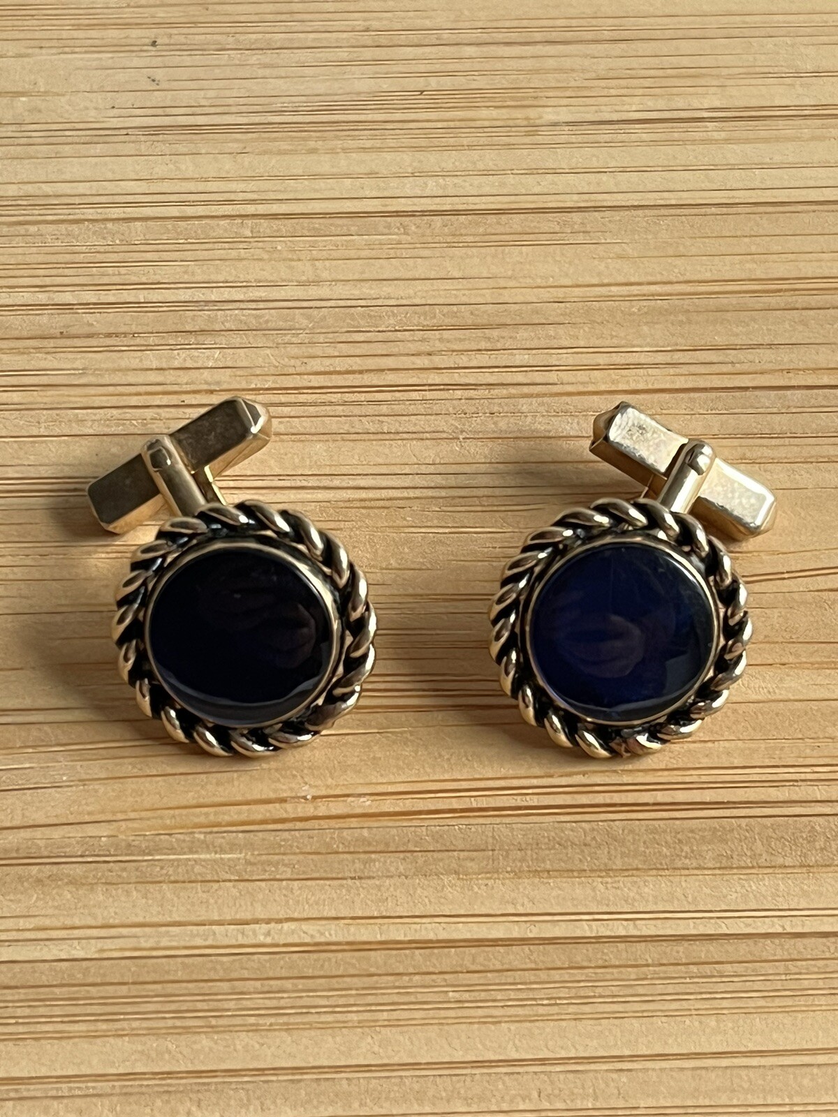 VTG 1960s SWANK Signed Gold Toned Rope Cufflinks Vivi… - Gem