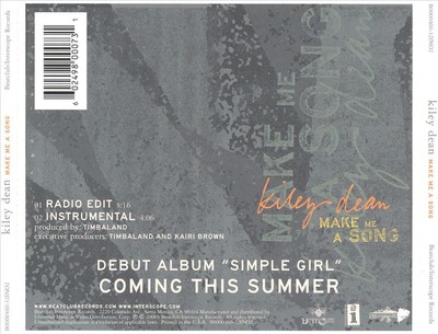 KILEY DEAN - MAKE ME A SONG [SINGLE] NEW CD 602498000731| eBay