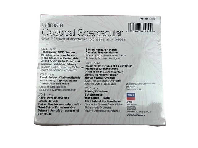 Ultimate Classical Spectacular [Box Set] (CD, Apr-2009, 5 Discs, Decca ...