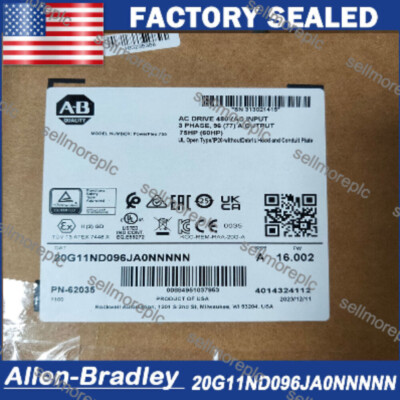 NEW Allen Bradley 20G11ND096JA0NNNNN Powerflex 755 VFD 480V 75HP | eBay