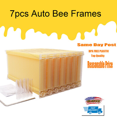 7 x Auto Bee Frames Honey Plastic Beehive Frames for Brood Beekeeping ...