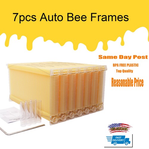 7 x Auto Bee Frames Honey Plastic Beehive Frames for Brood Beekeeping ...