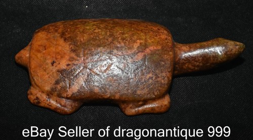 7.6" Chinese Hongshan Culture Old Jade Longevity Tortoise Turtle ...